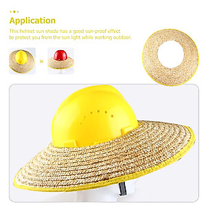 Tofficu Wheat Straw Hard Hat Sun Shade Construction Site Helmet Sunshield Cover