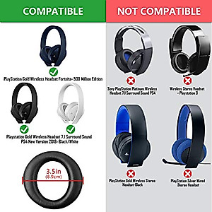 Geekria QuickFit Replacement Ear Pads for Sony Playstation Gold Wireless New Version 2018, PS4 Gold Wireless 500 Million Limited Edition Headphones Earpads, Repair Parts (Black)