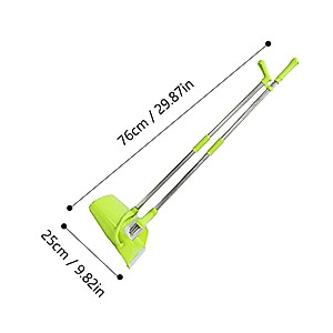 HOMOCONO 1 Set Broom Dustpan Set Broom Standing Broom and Dustpan Home Cleaning Device Standing Dustpan and Brush Upright Standing Lobby Broom and Dust Pan Toy Stainless Steel Green