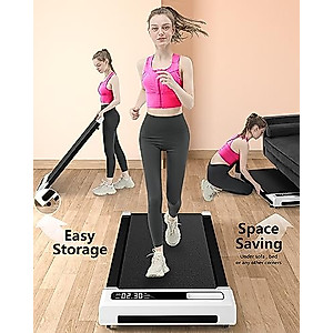 Walking Pad Treadmill Under Desk,Quiet Compact Desk Treadmill for Work from Home Office,Large Capacity with Rmote Control