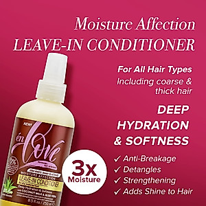 én Love Moisture Affection Leave-In Conditioner | Natural Coconut Milk & Aloe Vera for Deep Hydration | Detangles, Strengthen & Adds Shine to Hair | Clean Beauty | Curl Refresher| 8.5oz