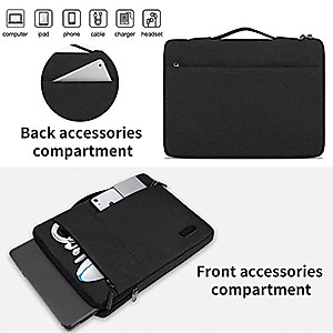Laptop Sleeve Case 15-15.6 Inch Waterproof Business Computer Carrying Case Portable Handle Briefcase Bag Compatible with 15.6 Inch MacBook Air/Pro 15-15.6 Inch HP ASUS Samsung Notebook Black