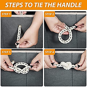 ASXSONN Extra Large Storage Bins, Foldable Storage Baskets for Shelves, Closet Storage Bins with Label & Cotton Rope Handles (3 Pack, 15.75"x11.8"x10.2", Grey&Beige)