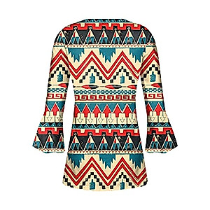 Blouses for Women 3/4 Sleeve Tops for Women Womens Blouse Summer Blouses for Women Blouse Womens Summer Tops Womens V Neck T Shirts V Neck Tops for Women,Watermelon Red,Large