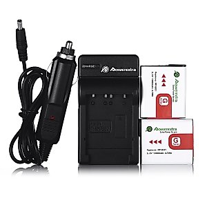 NP-BG1 Powerextra 2 Pack Battery with Charger for Sony NP-BG1 Type G Battery and Cyber-Shot DSC-H3 DSC-H7 DSC-H9 DSC-H10 DSC-H20 DSC-H50 DSC-H55 DSC-H70 DSC-H90 DSC-HX5V DSC-HX7V DSC-HX9V DSC-HX10V