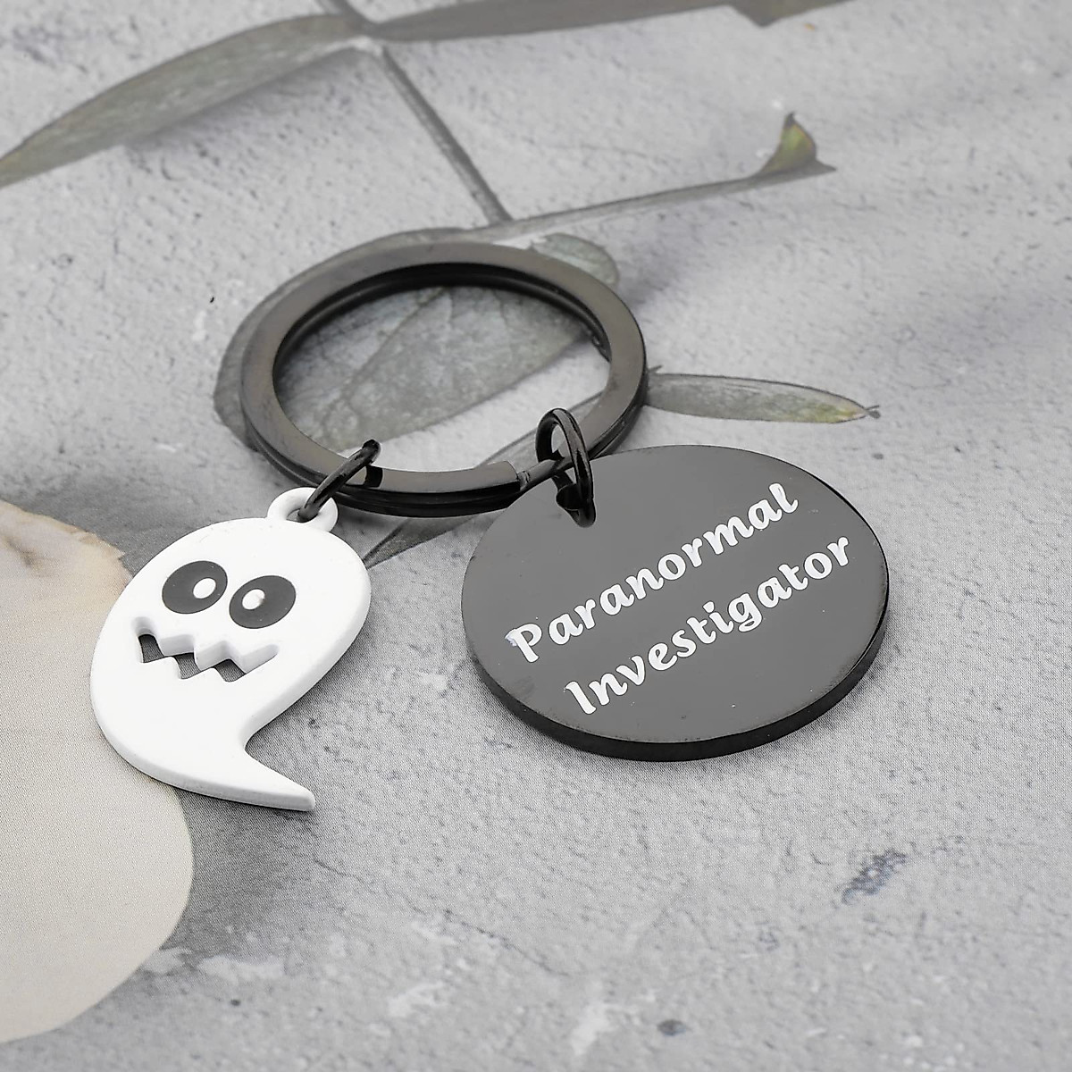 CENWA Funny Paranormal Investigator Keychain Ghost Hunter Gifts Ghost Hunting Gifts Hallowen Day Gift (Paranormal black K)
