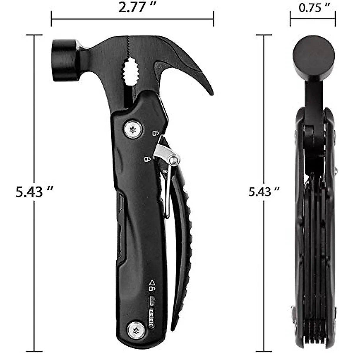 Personalized Christmas Gifts for Grandpa Dad Uncle Custom Name Pocket Multitool Knife, Stocking Stuffers Cool Gadgets Presents for Men Father Him, All in One Tools Mini Hammer Multitool