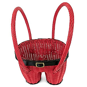 G6 COLLECTION Hand Woven Santa Pants Rattan Easter Basket Christmas Storage Decorative Bin Shelf Organizer Cute Nursery Home Decor Handmade Handcrafted Gift Decoration Santa Shorts Wicker