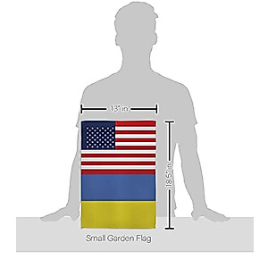 Ukrainian Flag Ukraine US Friendship Garden Ucrania Home Decor Indoor Tapestry World Country - Outdoor Decorations House Banner Wall Hanging Small Yard Stand With Ukrainian Gifts Made In USA