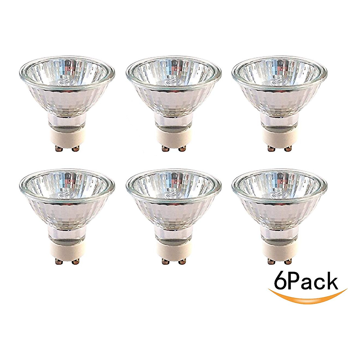 CTKcom 20W MR16 Halogen Light Bulbs GU10 Base(6 Pack)- 120Volt 20Watt MR16 Halogen Lamp with UV Glass Cover Spotlight Flood Light Bulb,Halogen Reflector Fiber Optic Bulb 2000 Life Hours GU10 120V 20W