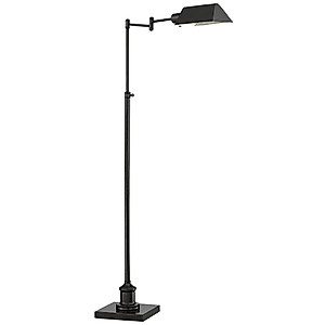 Regency Hill Jenson Traditional Adjustable Pharmacy Floor Lamp Standing Base Swing Arm 54" Tall Dark Bronze Metal Bright Downward Light for Living Room Reading House Bedroom