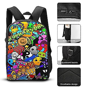 gscm Geo_metry Da_sh Backpack 17Inch Anime Cute Bookbag Unisex Outdoor Travel Bags Casual Laptop Daypack