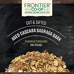 Frontier Co-op Cut & Sifted Wildcrafted Cascara Sagrada Bark 1lb - Aged Buckthorn Bark, Bulk Wholesale Bag