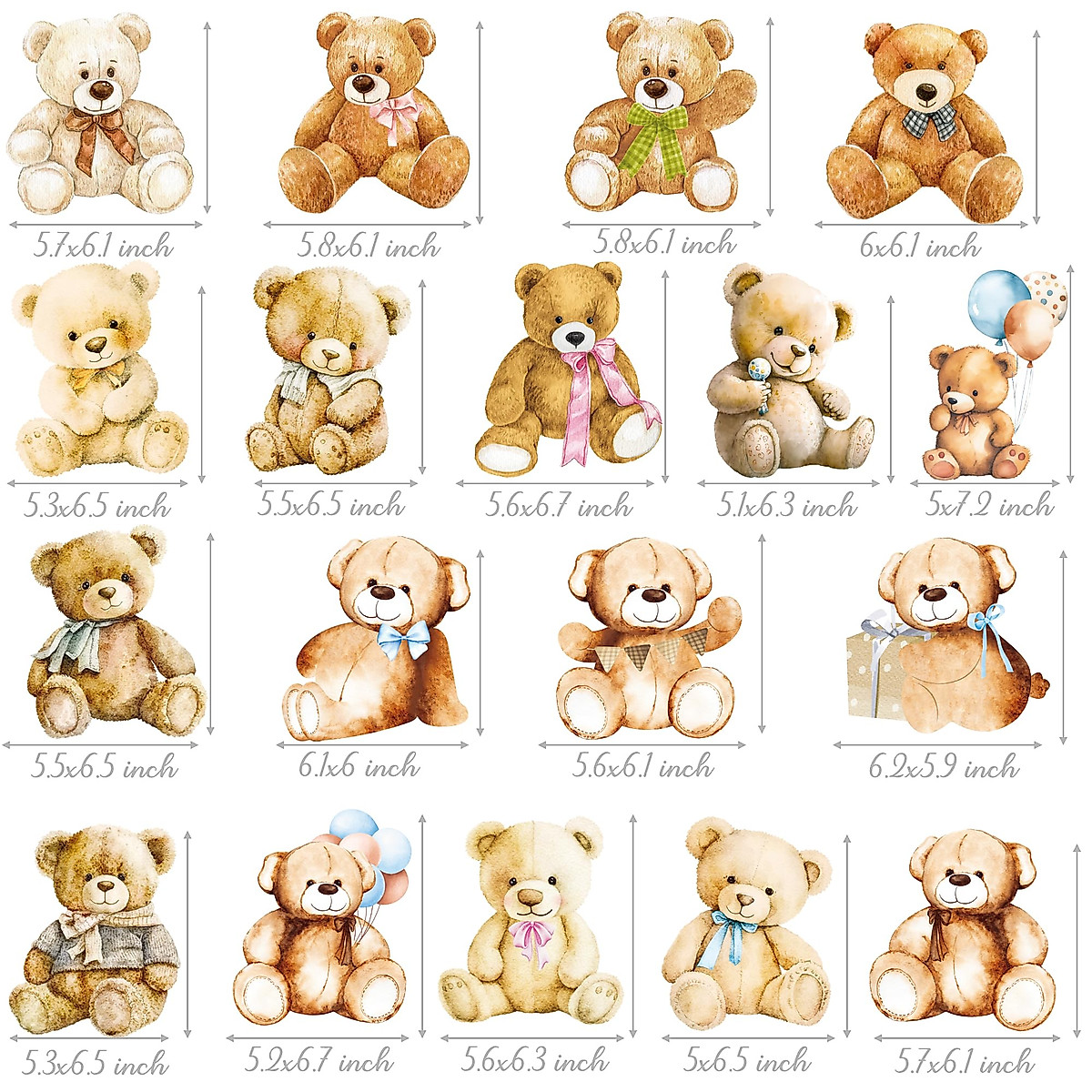 20pcs Bear Baby Shower Party Hanging Swirls Teddy Bear Baby Shower Decorations We Can Bearly Wait Ceiling Swirls for Brown Bear Kids Birthday Gender Reveal Wedding Bridal Shower Party Supplies