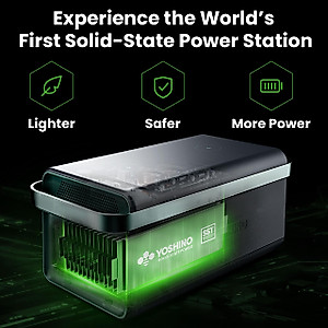 Yoshino B4000 New Solid-State Portable Power Station 2,611Wh, Solar Optional Generator, Home Emergency, Camping, RV, Off-Grid, Expandable, UPS Battery Backup, Fast Charging 0 to 80% in 70 mins