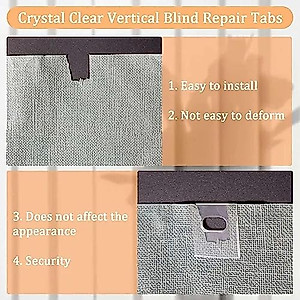 Vertical Blind Repair Tabs for Vertical Blinds Replacement Slats, Clear Blind Fixer Tabs Snap in Replacement, Vertical Slats Blind Replacement Parts Panels