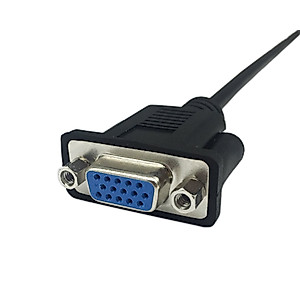 CERRXIAN 1ft VGA SVGA 15 Pin HD15 Female to Female Gender Changer Adapter Extension Video Monitor Cable for PC Laptop TV Porjector（ff）