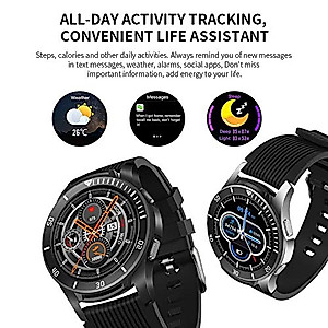 XXXDXDP Full Touch Smart Watch Men Women Waterproof SmartWatch Blood Pressure Heart Rate Monitor Detection Sports Fitness Watches (Color : D)