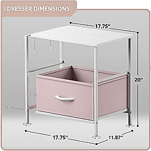 Sorbus Kids Dresser with 8 Drawers and 2 Drawer Nightstand Bundle - Matching Furniture Set - Storage Unit Organizer Chests for Clothing - Bedroom, Kids Rooms, Nursery, & Closet (Pink)