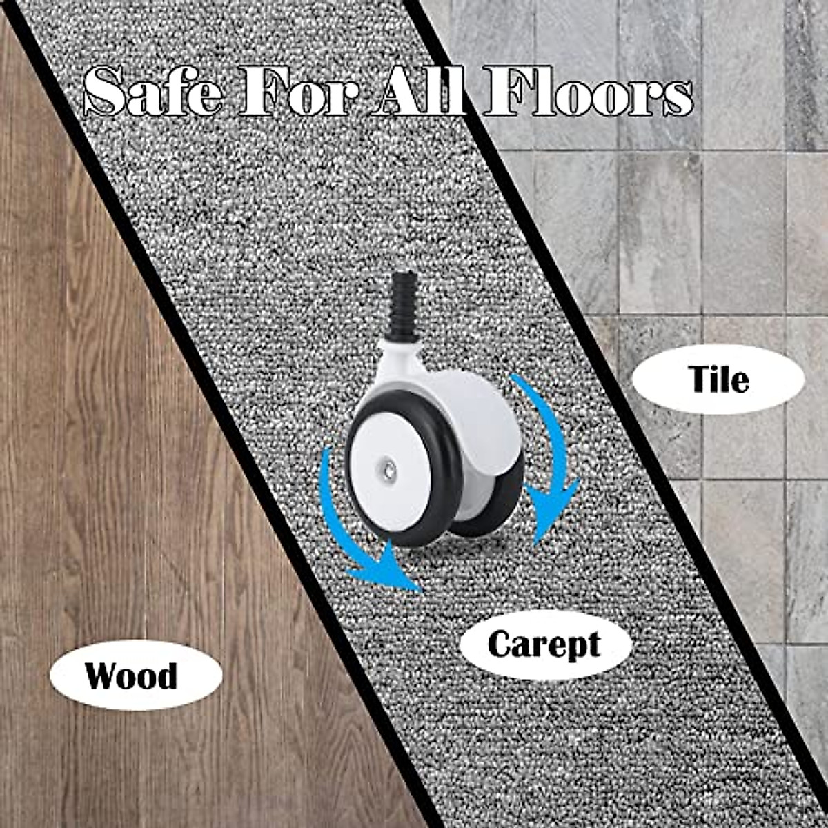 Baby Walker Wheels Replacement, Set of 4, Baby Walker Accessories, Plastic Rubber Wheels Casters, Universal Wheels (F-Black)