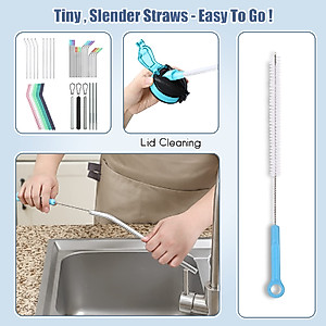 16" Bottle Brush Cleaner for Water Bottle - Long Handle Bottle Brush for Cleaning Thermos Hydro Flask Contigo S’Well Simple Modern Narrow Neck Sport Bottles Kombucha Beer Bottle and Jugs, Set of 2