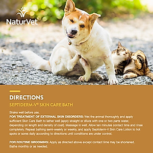NaturVet Septiderm-V Skin Care Bath Wash for Dogs & Cats – Pet Health Supplement for Dermatitis, Dog Skin Allergies, Itching, Hot Spots – Pet Shampoo, Grooming Aid – 8 Oz.