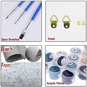 Coolstek Paint by Numbers Kits for Kids Adults Beginner, DIY Acrylic Oil Painting On Canvas,16 x 20 inch Autumn Fields-Without Frame