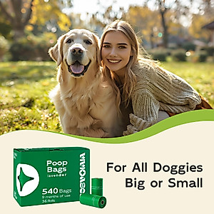 540 Count Dog Poop Bags Rolls, 9" x 13" Dog Bags for Poop, 100% Leak Proof and Strong Sturdy Doggie Poop Bags, Pet Waste Bags, Lavender, Scented
