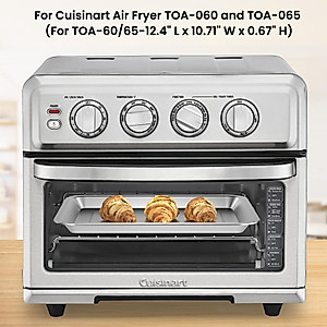 Stainless Steel Baking Tray Pan Compatible with Cuisinart Toaster Oven Tray,Suitable for Cuisinart Air Fryer TOA-060 and TOA-065 (For TOA-60/65-12.4" L x 10.71" W x 0.67" H)