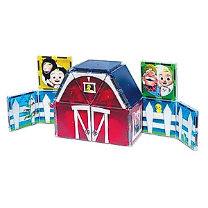 CreateOn CoComelon® Farmyard Songs Magnetic Tile Set, Magnetic Kids Building Toys, Educational Stem Toys for Ages 3+, 19 Pieces