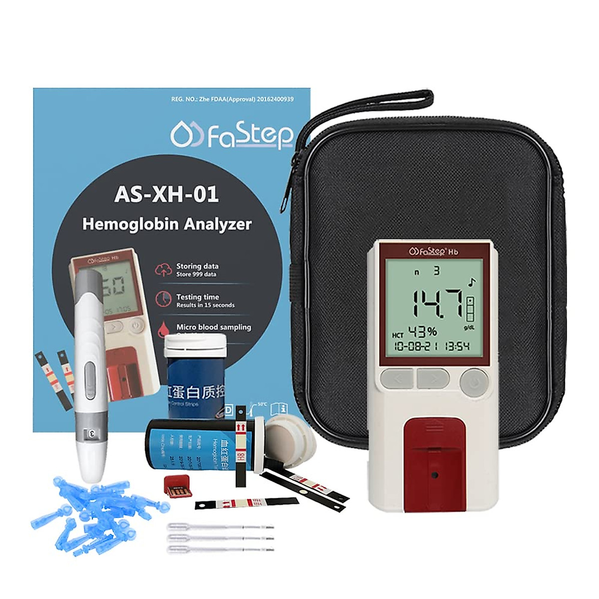 Household Hemoglobin Test Kit Hemoglobin Test Meter Hemoglobin Meter Hemoglobin Analyzer with 25pcs Hb Test Strips