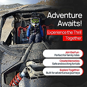 UTVMA Maverick X3/X3 MAX Bump Seat with 4-point Harness | Center Seat | Middle Seat | Kid Seat | Hump Seat