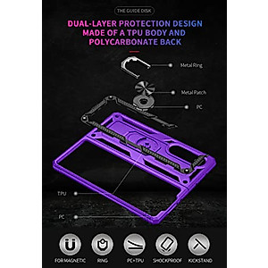 SunStory Galaxy Z Fold 3 Case, Military Grade Purple Bumper with Magnetic Kickstand, Shock-Absorbent for Samsung Z Fold 3 5G 2021