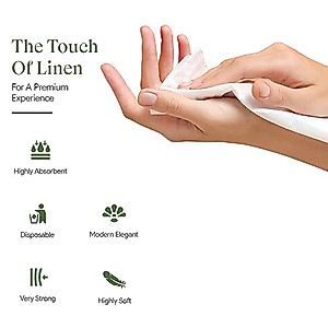 100 Disposable Linen Feel Guest Towels - Paper Hand Towels for Bathroom - Cloth Like White Paper Towel - Cocktail Hand Napkins - Highly Absorbent, Soft Fancy Guest Hand Towels 12" X 17" (Pack Of 100)