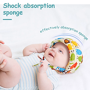 2 Pieces Baby Infant Toddler Helmet for Crawling Walking with 2 Pairs Knee Pads Socks No Bump Baby Toddler Safety Helmet Head Protector for Baby Walking Crawling Running (Soccer, Owl Style)