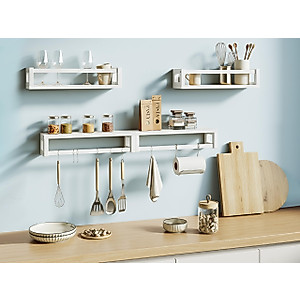 TidyCorner Upgraded Thick Floating Shelves - Multi-Use Wall-Mounted Bookshelves for Kids and Nursery, Ideal for Books, Toys, Spice Rack, Decor - White