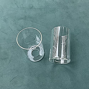 Clear Glass Shade Clear Cylinder Glass Lamp Shade Diameter 3.5" Height 5.5" Fitter 1.65" (2 packs) (H5.5")