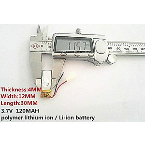 2PCS 401230 3.7V 120mAh Polymer Lipo Battery with PCM Rechargeable