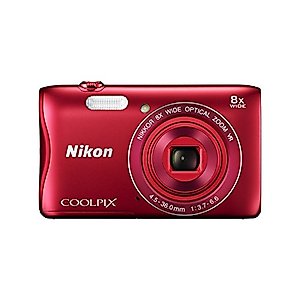 Nikon COOLPIX S3700 Digital Camera with 8x Optical Zoom and Built-In Wi-Fi (Red)