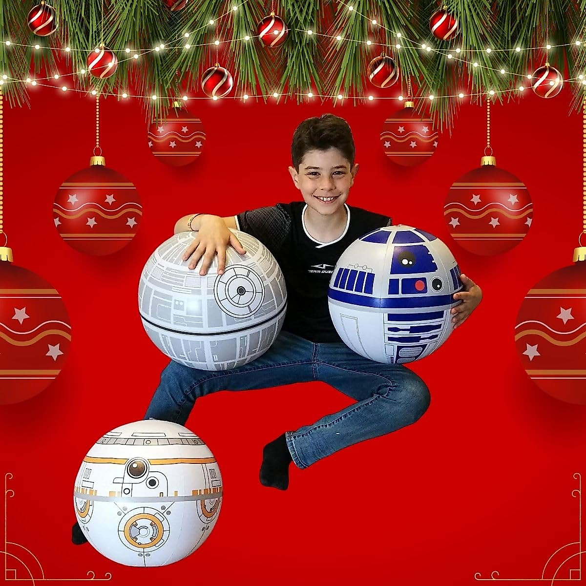 NINOSTAR Large Play Balls Set of 3 - Fun Indoor and Outdoor Gift, Size 14 Inches - Can Use for Play/Room Decor/Party Decor/Pool Inflatable Water Toys