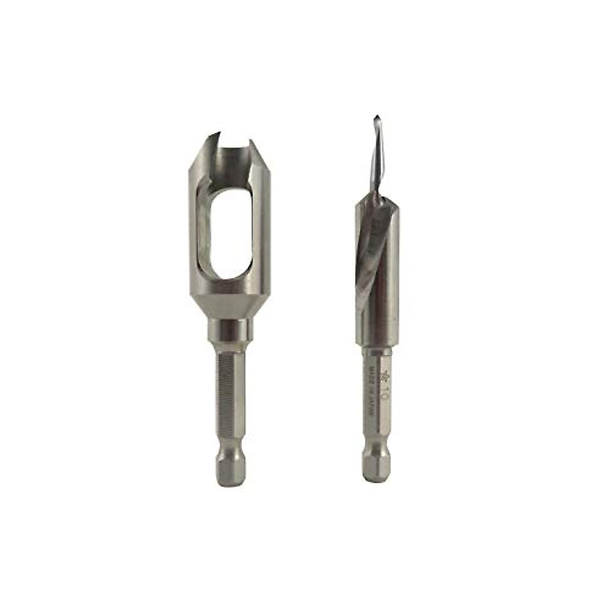 WoodOwl 58S-15 Plug Cutter/Countersink Set 4 mm (~5/32”) Pilot Hole and 12 mm (~15/32”) Countersink and Plug, Cuts Plugs with Cordless Drills