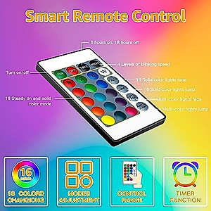 Ollny Rope Lights Outdoor Color Changing, 33FT 100 LED Waterproof Christmas Lights with Remote, 16 Colors Fairy Rope Light for Indoor Bedroom Party Garden Wedding Holiday Decorations