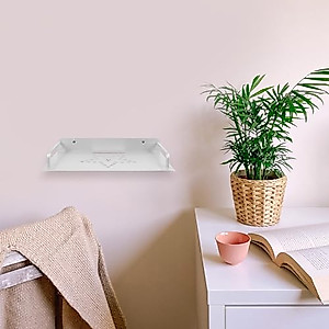 Zerodeko Box Metal Router Stand Wall Mount Shelf Wifi Router Holder Tv Remote Holder Projector Holder Router Wall Shelf Wifi Router Tray Wall Mount Router Small Wall Shelf Tv Stand White