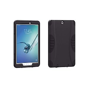 Verizon OEM Rugged Shock Absorbing Impact Protection Case with Built-in Screen Guard for Samsung Galaxy Tab E 9.6" - Black
