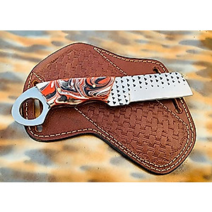 Custom handmade rasp steel cowboy Bull knife