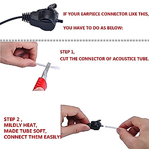 AIRSN Replacement Acoustic Coil Tube for Motorola Kenwood Two Way Radio Walkie Talkie Earpiece (Pack of 2)