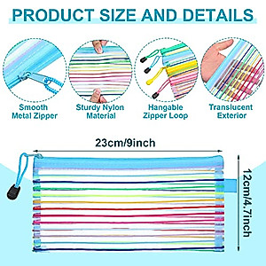 120 Pack Zipper Mesh Pouch Multicolor Pencil Pouch Mesh Bags with Zipper Mesh Cosmetics Bag Pencil Storage Pouch Multipurpose Mesh Toiletry Bag Travel Small Mesh Bag for Office School Travel Accessory