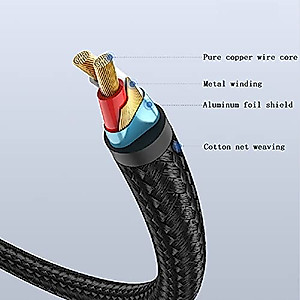 Male-Male RCA Audio Aux Cable, Stereo Y Splitter Red and White Cord Jack Adapter, Compatible with iPhone/iPod/iPad Connect to Car, Amplifiers, Home Theater, Speaker and More(3.6ft), Black