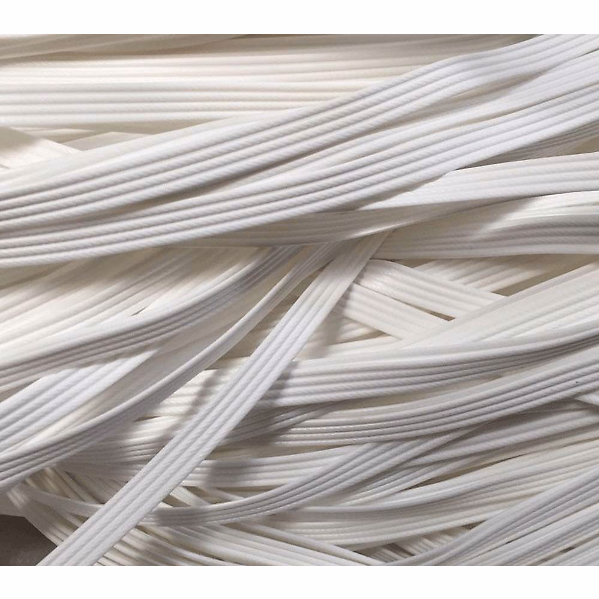 Wicker Restoration Material, Synthetic Rattan Fixing Kit Vinyl Plastic Level Resistant Brown Woven Rattan Straps for Garden Furniture and Rattan Chair Sofa Basket Replacement - 220 Ft (White)