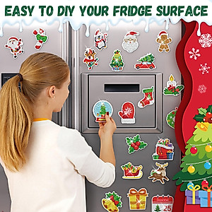 20 Pcs Christmas Diamond Painting Magnets Xmas Refrigerator Magnets Diamond Stickers Happy Holiday Diamond Painting Kits Diamond Art for Car Mailbox Kitchen Christmas Decorations Gifts